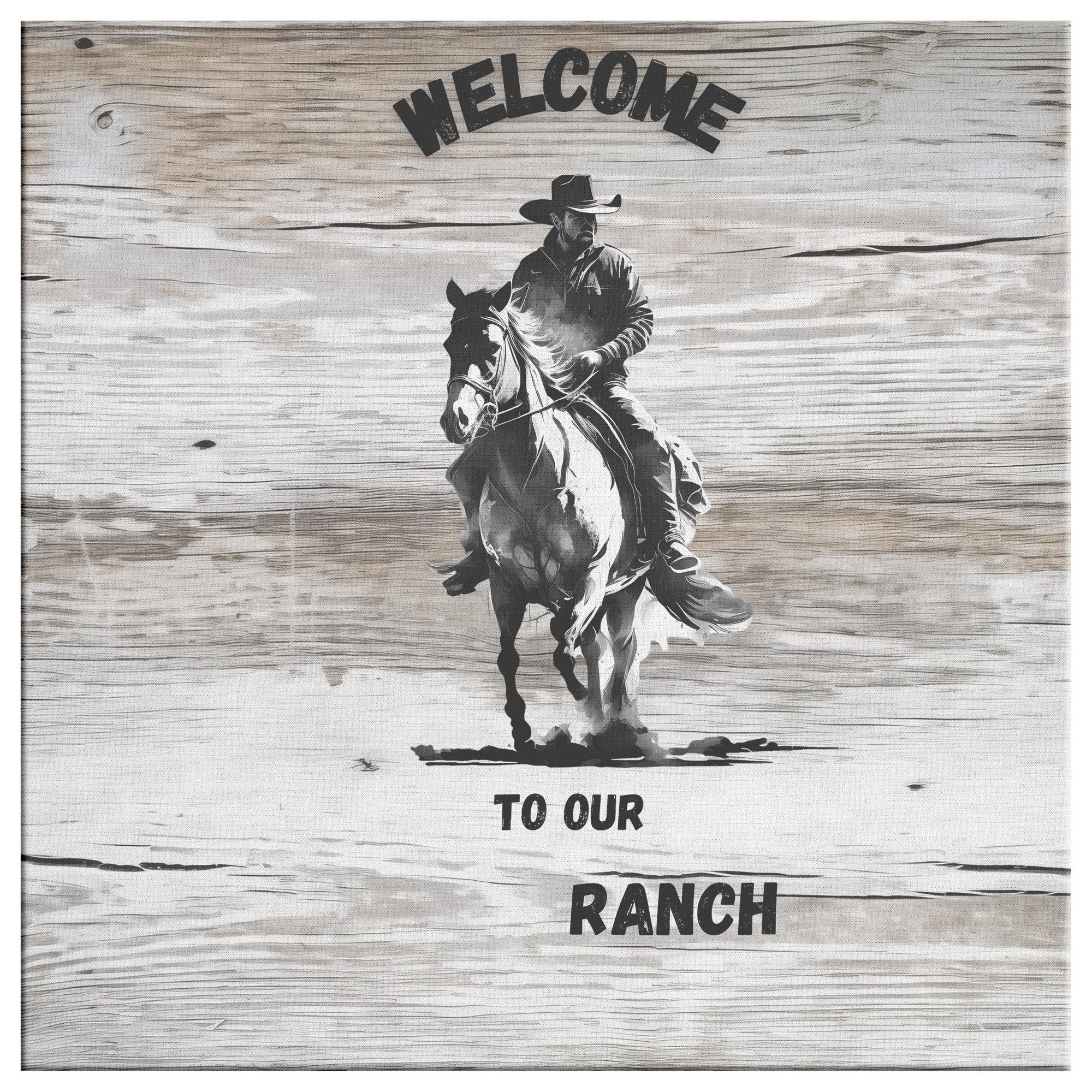 Welcome to Our Ranch - Unique Rust Vibe Square Canvas Art – Tailored ...